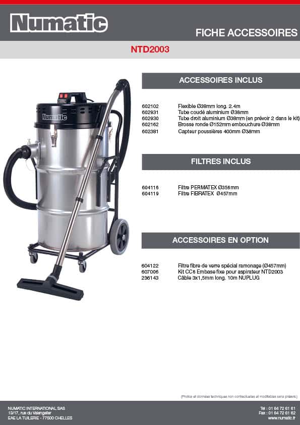 Aspirateur industriel NTD2003 - Numatic International