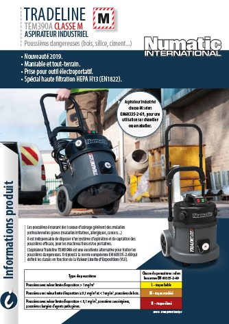 Aspirateur industriel TEM390A - Numatic International